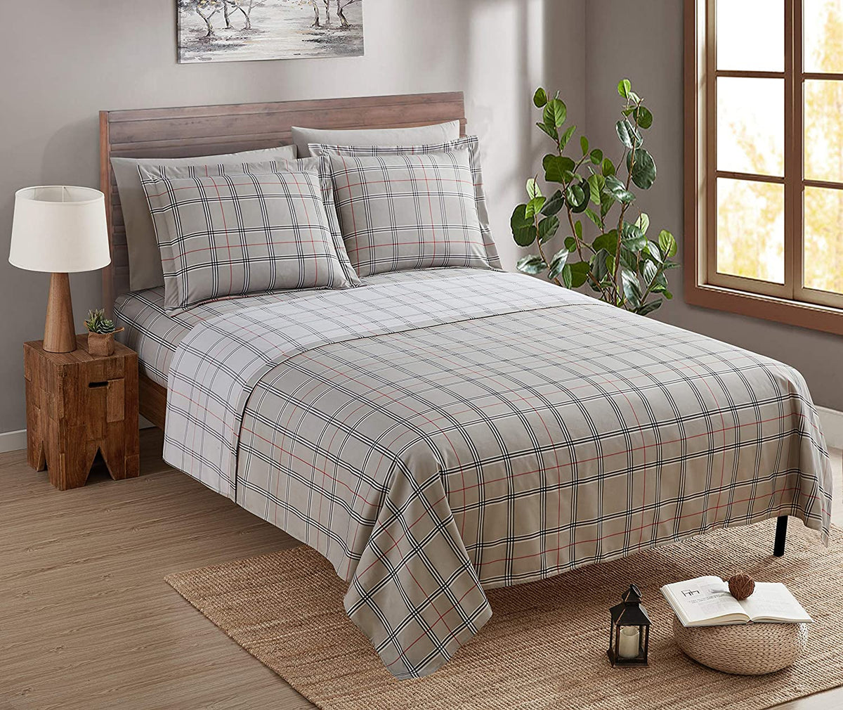 6 Piece Printed Bed Sheet Set with Deep Pocket Fitted Sheet – Nestl